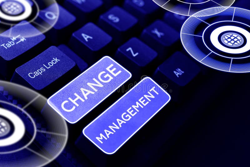 Sign Displaying Change Management. Internet Concept Replacement of ...