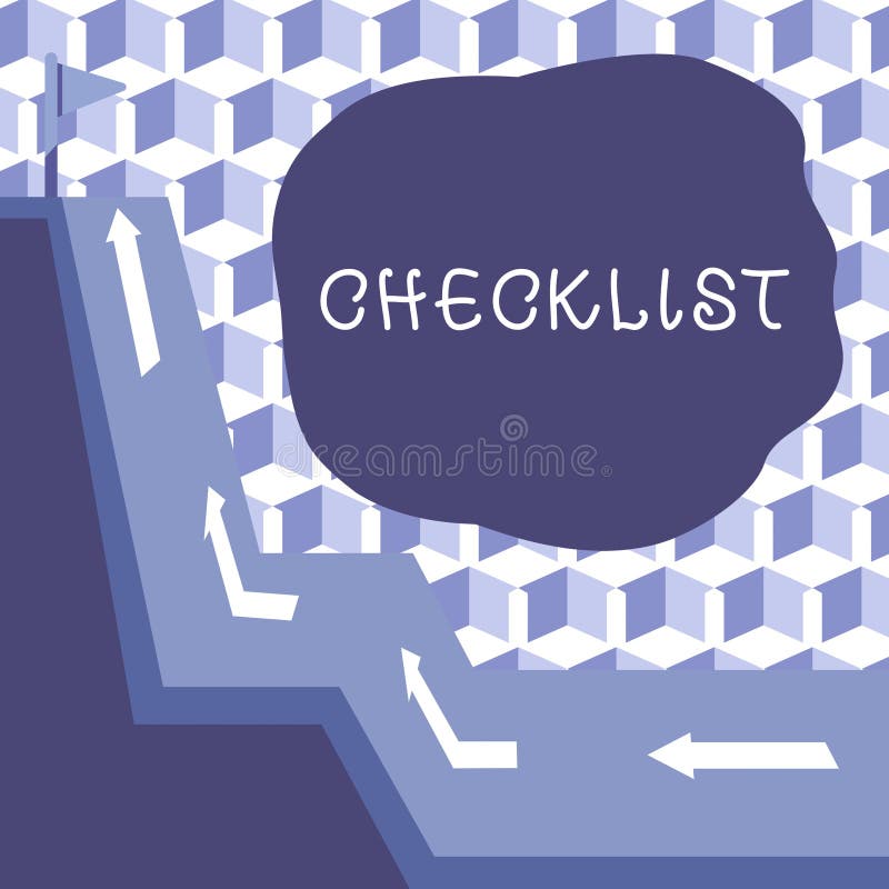 Text Showing Inspiration Checklist. Word for List Down of the Detailed ...