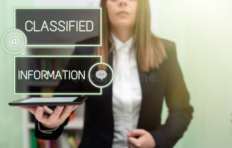 Sign Displaying Classified Information. Word Written on Sensitive Data ... Sign Displaying Classified Information. Word Written on Sensitive Data ...