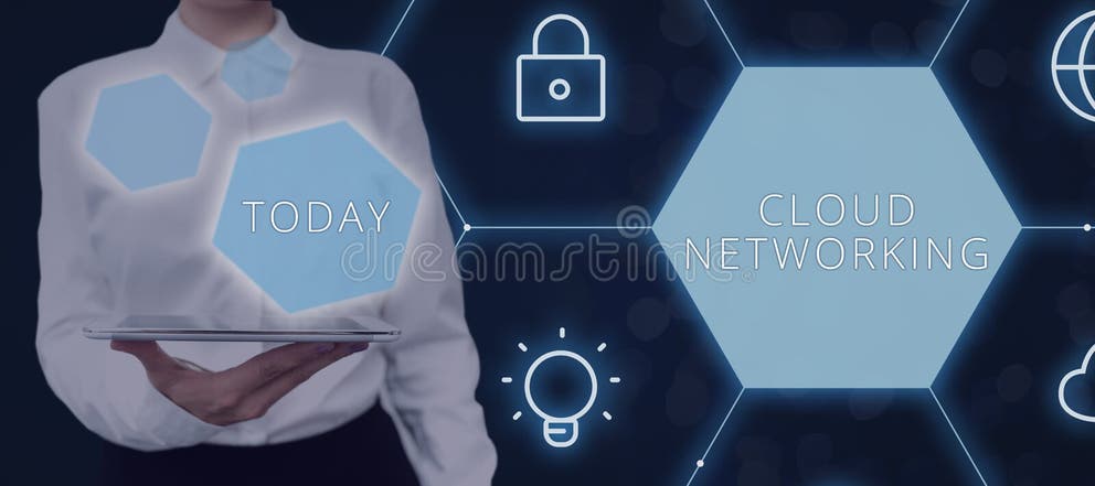 Sign Displaying Cloud Networkingis Term Describing Access of Networking Resources. Internet ...