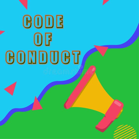 Sign Displaying Code of Conduct. Internet Concept Ethics Rules Moral ...
