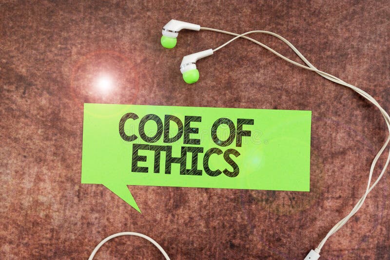 Hand Writing Sign Code of Ethics. Business Approach Moral Rules Ethical ...