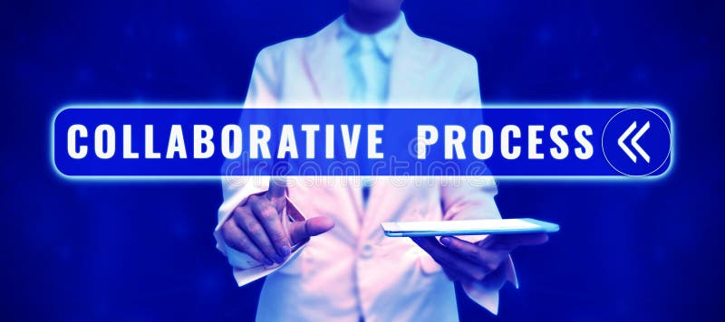 Text Caption Presenting Collaborative Process. Business Concept People ...