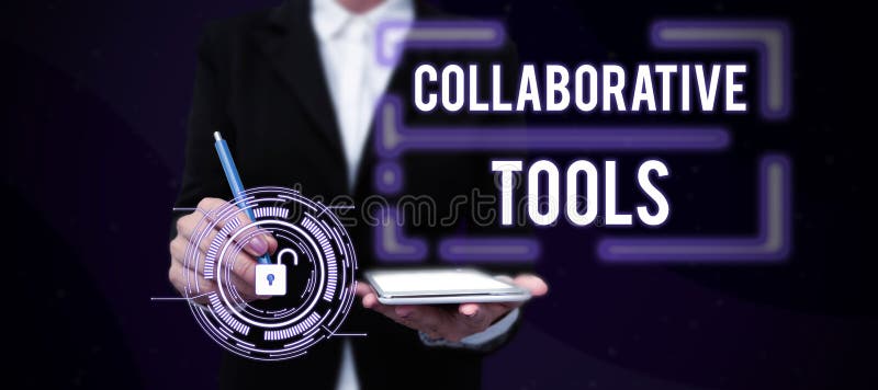 Sign Displaying Collaborative ToolsPrivate Social Network To Connect ... Sign Displaying Collaborative ToolsPrivate Social Network To Connect ...