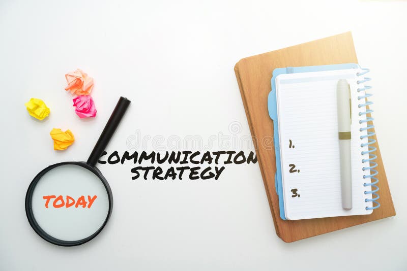 Sign Displaying Communication Strategy. Business Approach Verbal ...