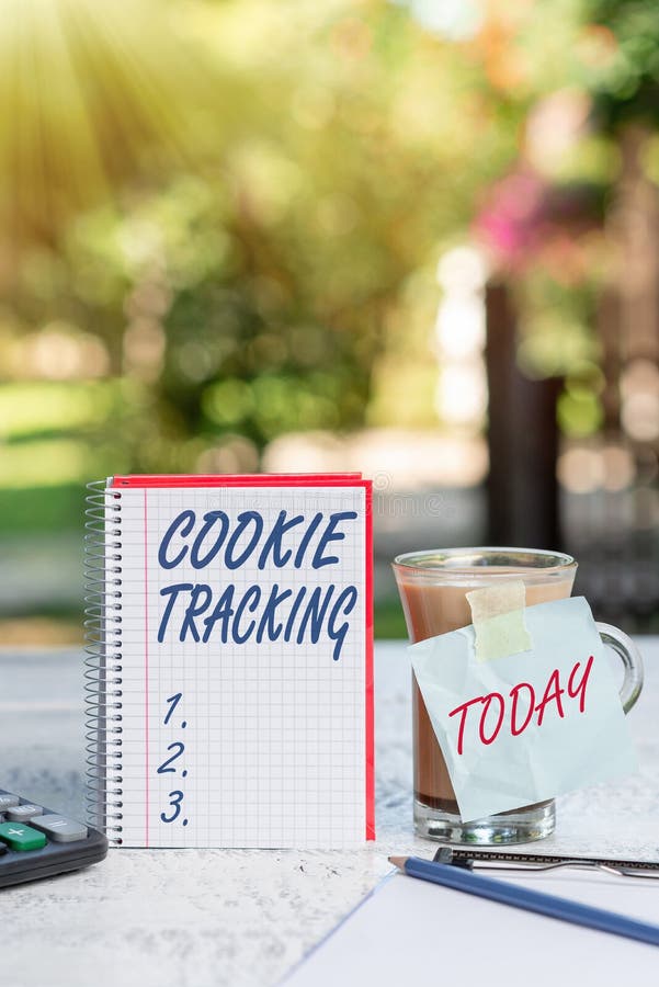 Text Sign Showing Cookie Tracking. Business Idea Data Stored in the ...