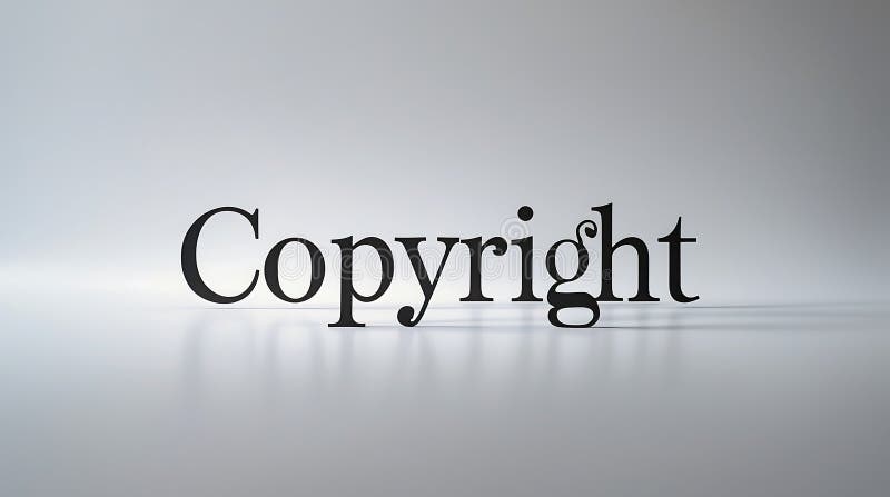 Sign Displaying Copyright Text on a Plain Background in a Legal Context ...