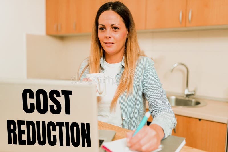 Sign Displaying Cost Reduction. Business Showcase Process of Finding ...