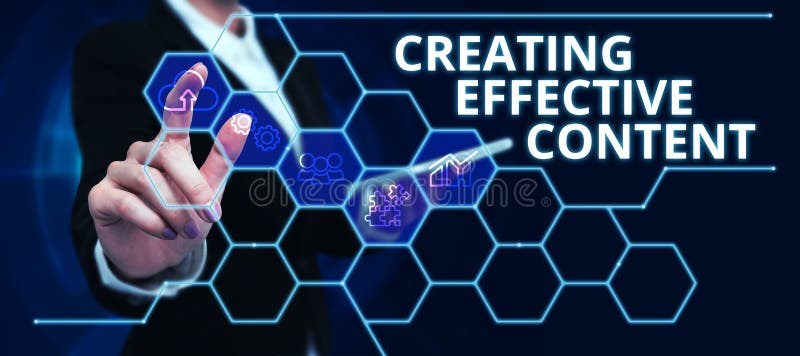 Sign Displaying Creating Effective Content. Business Concept Valuable ...