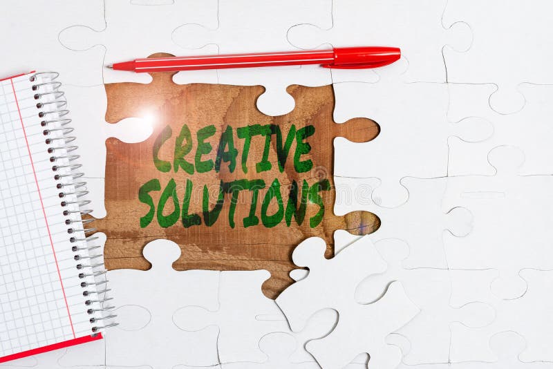 Text Caption Presenting Creative Solutions. Word Written on Original ...