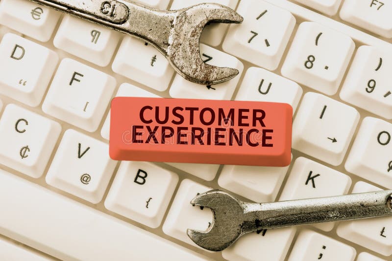 Sign Displaying Customer ExperienceInteraction between Satisfied ...