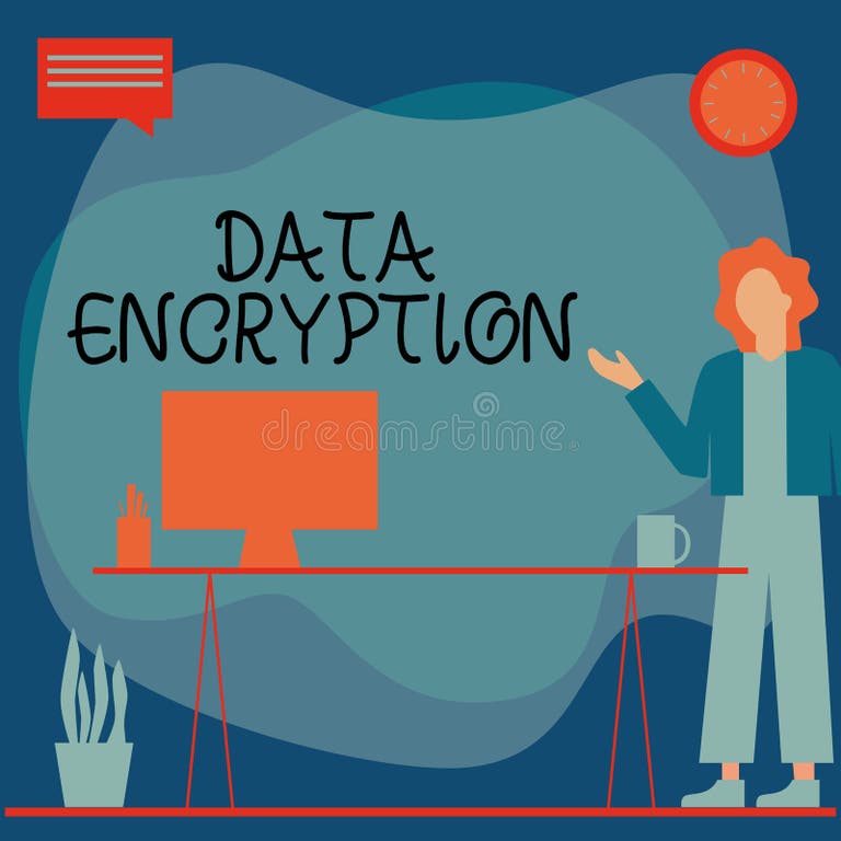 Text Sign Showing Data Encryption. Business Approach Symmetrickey Algorithm for the Encrypting ...