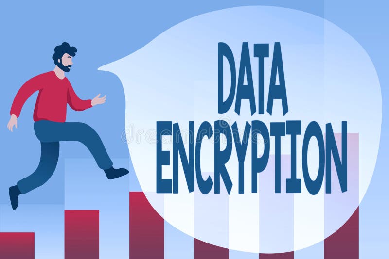 Sign Displaying Data Encryption Word Written On Symmetrickey Algorithm For The Encrypting 8452