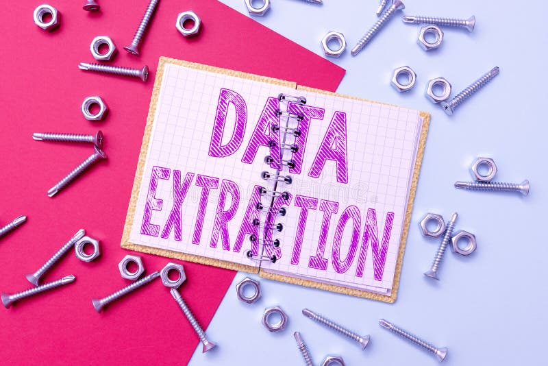 Sign Displaying Data Extraction. Business Overview Act or Process of ...