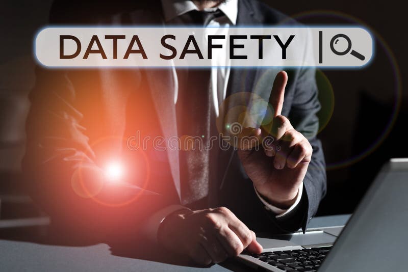 Sign Displaying Data Safety. Business Showcase Concerns Protecting Data ...