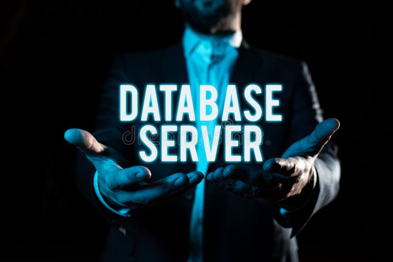 Sign Displaying Database Server Business Showcase Uses A Database Application That Provides