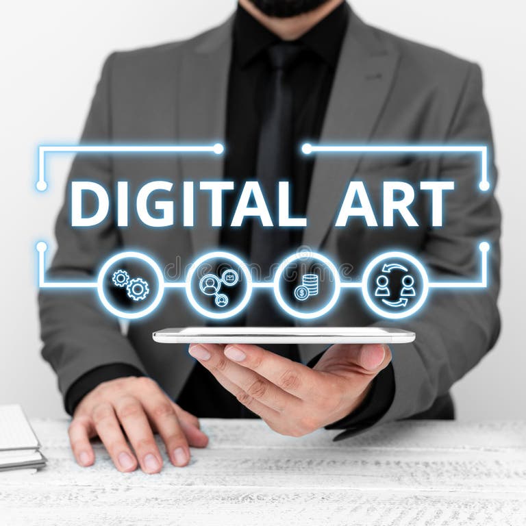 Conceptual Caption Digital Art. Business Concept Use of Skill and ...