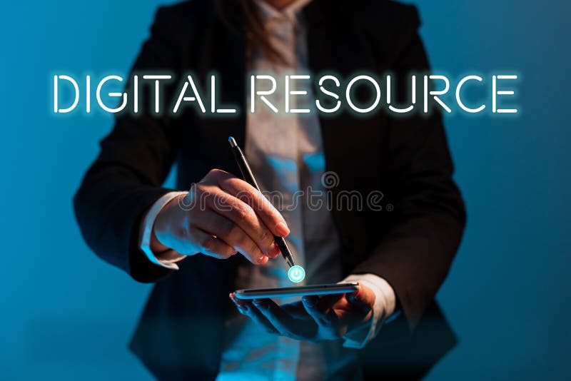 Sign Displaying Digital Resource. Business Concept Content that ...