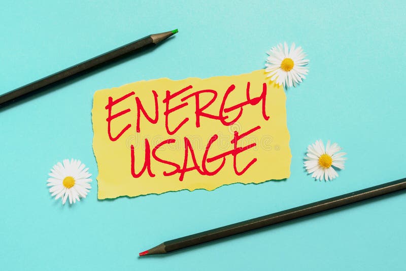 Sign Displaying Energy Usage. Concept Meaning Amount of Energy Consumed ...