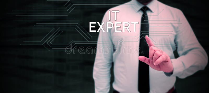 Sign Displaying it Expert. Internet Concept Person with a High Level of ...
