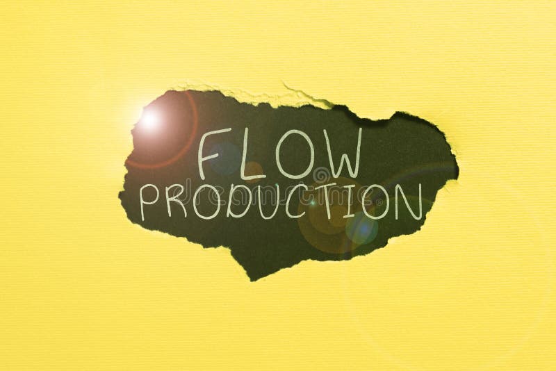 Sign Displaying Flow Production. Word Written on Items are Produced ...