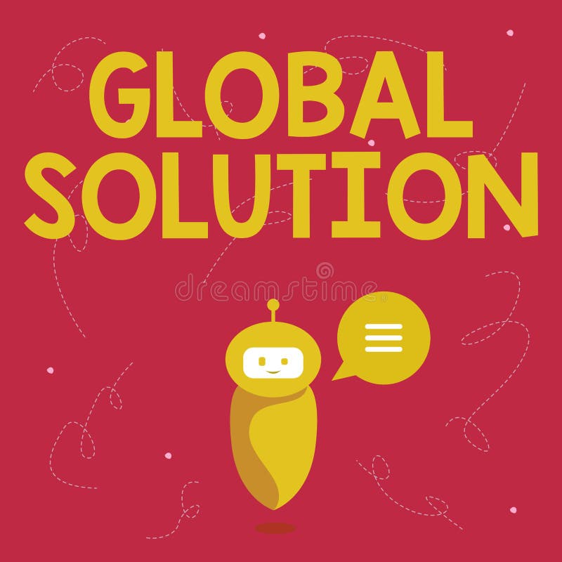 Text Caption Presenting Global Solution. Word for Dealing with a ...