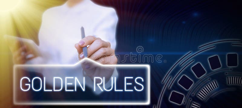Sign Displaying Golden Rules. Business Overview Basic Principle that ...