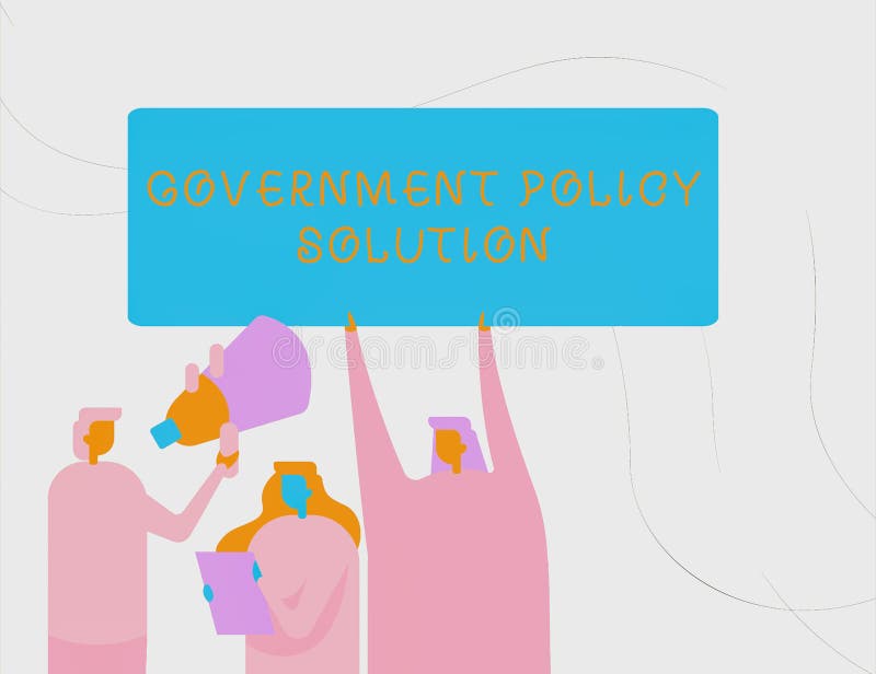 Sign Displaying Government Policy Solution. Business Showcase Designed ...