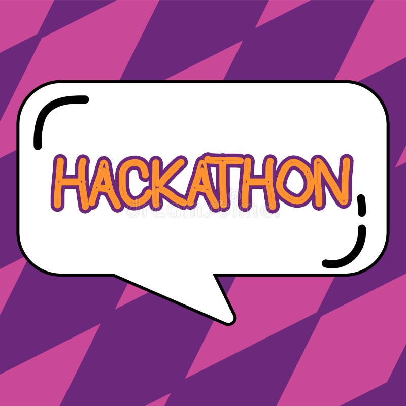 Sign Displaying Hackathon. Business Concept Event Where Large Number of ...