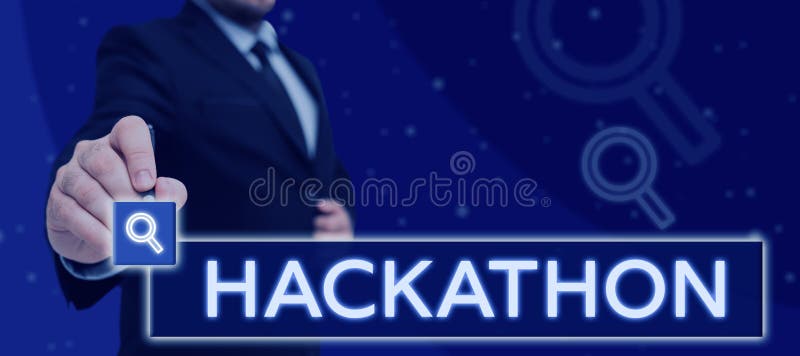 Sign Displaying Hackathon. Business Idea Event Where Large Number of ... Sign Displaying Hackathon. Business Idea Event Where Large Number of ...