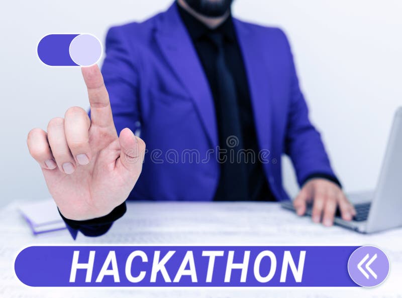 Text Showing Inspiration Hackathon. Business Concept Event Where Large ... Text Showing Inspiration Hackathon. Business Concept Event Where Large ...