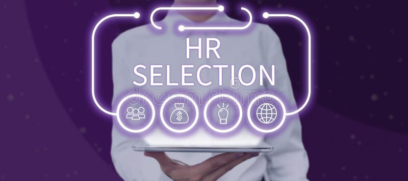 Sign Displaying Hr Selection. Internet Concept Process and Approached ...