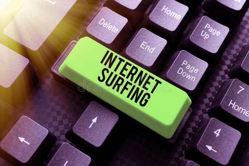 Sign Displaying Internet Surfing. Business Approach Browsing Hundred of ...