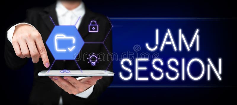 Sign Displaying Jam Session. Conceptual Photo Impromptu Performance by ... Sign Displaying Jam Session. Conceptual Photo Impromptu Performance by ...