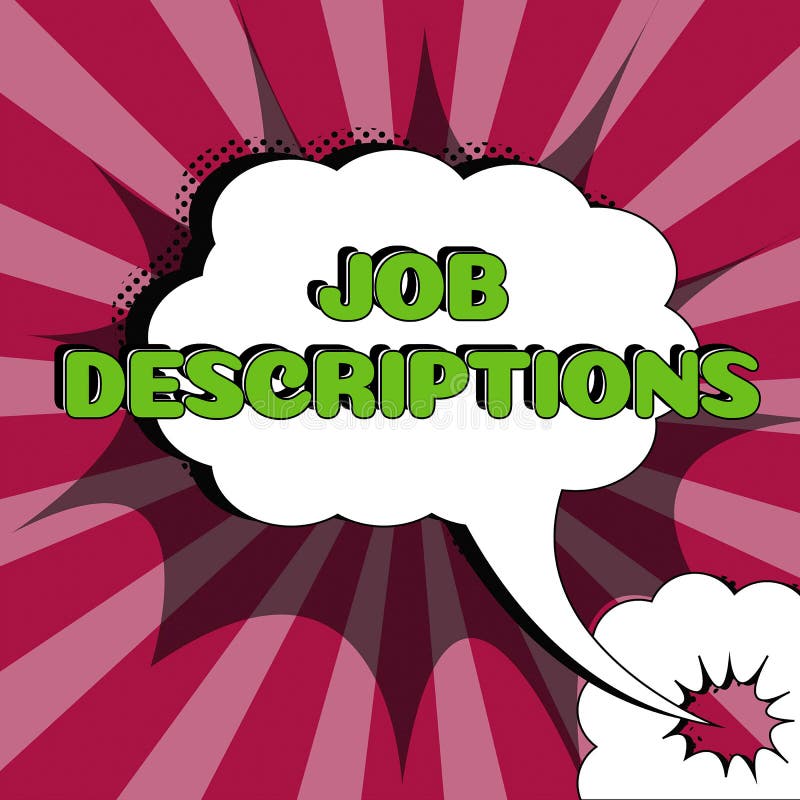 Sign Displaying Job Descriptions. Word Written on Difficulties in ...