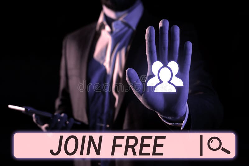 Sign Displaying Join Free. Business Idea the Act or an Instance of ...