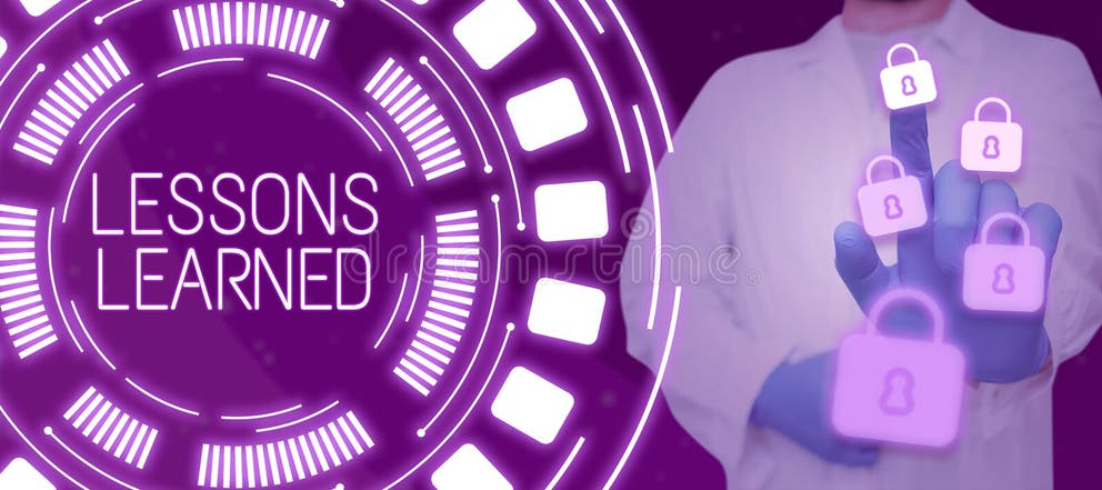 Sign Displaying Lessons Learned. Word Written on Experiences Garnered ...