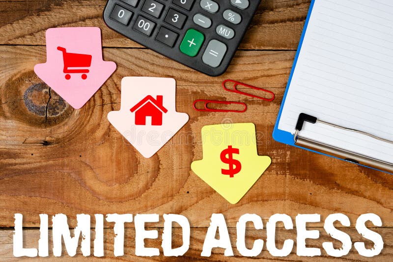 Sign Displaying Limited Access. Word for Having Access Restricted To a ...