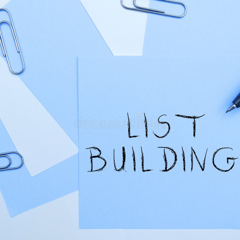 Sign Displaying List Building. Word Written on Database of People You ... Sign Displaying List Building. Word Written on Database of People You ...