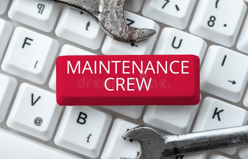 Sign Displaying Maintenance Crew. Internet Concept Performs Deep ...
