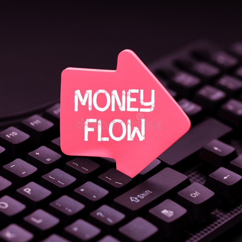 Sign Displaying Money Flow. Word for the Increase or Decrease in the ...
