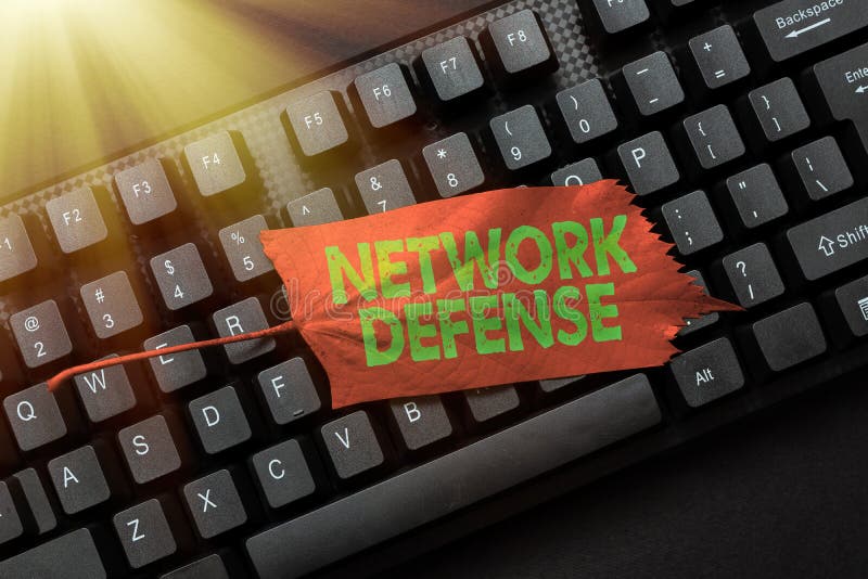 Sign Displaying Network Defense. Internet Concept Easures To Protect ...
