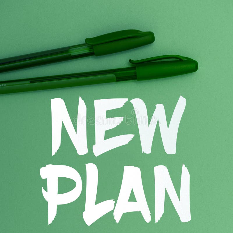 Sign Displaying New Plan. Business Overview Start of a Detailed ...
