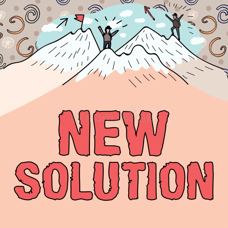 Sign Displaying New Solution. Business Overview Modern Innovation ...