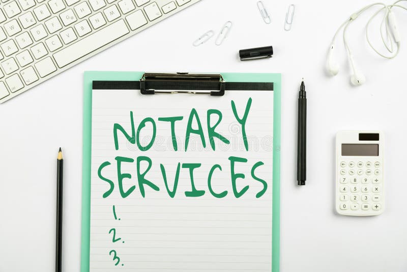 Sign Displaying Notary Services. Business Approach Services Rendered by ...