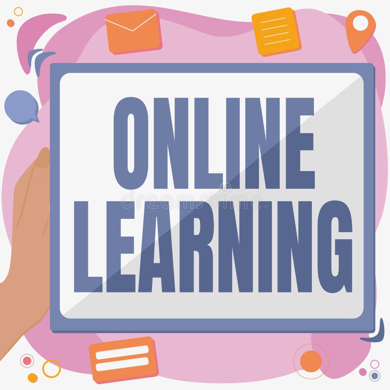 Sign Displaying Online Learning. Conceptual Photo Larning with the ...