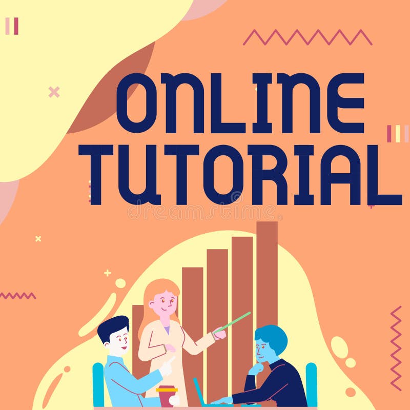 Sign Displaying Online Tutorial. Business Concept Process of Tutoring ...
