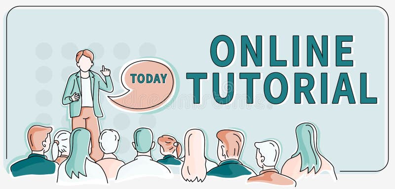 Sign Displaying Online Tutorial. Internet Concept an Individual is ...