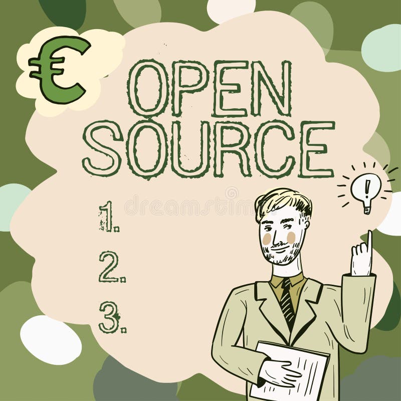 Text Showing Inspiration Open Source. Business Approach Contains the Source Code that Can Be ...