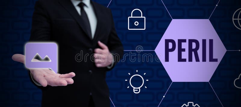 Sign Displaying Peril. Word for Indicates Something Extremely Difficult ...